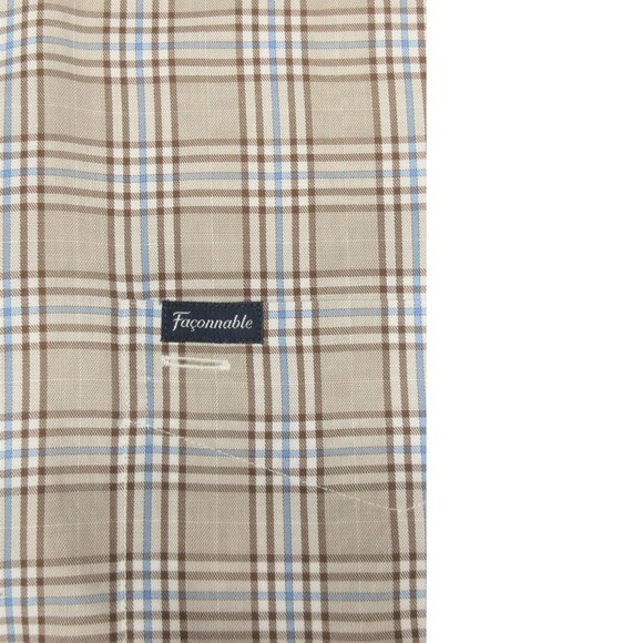 Faconnable | Shirts | Faconnable Classic Fit 0 Cotton Shirt Brown Blue ...